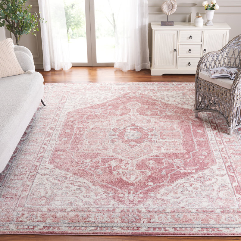 Langley Street® Lowrey Ivory Gray/Pink Rug & Reviews | Wayfair