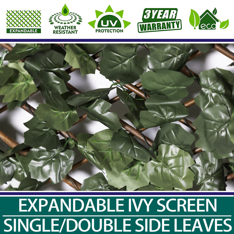 Primrue Parkhur Double Side Expandable Faux Hedge Artificial Ivy ...