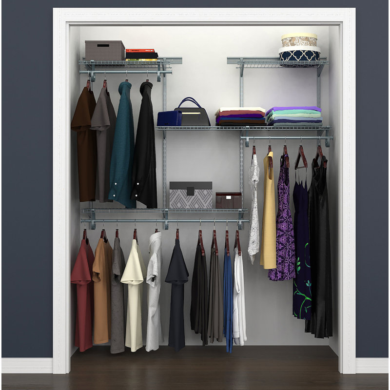 ClosetMaid ShelfTrack 48" W - 72" W Closet System Starter Kit & Reviews ...