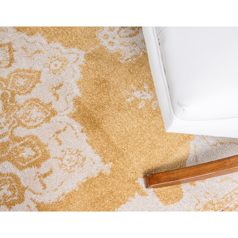Bungalow Rose Whitwell Performance Gold Rug & Reviews | Wayfair