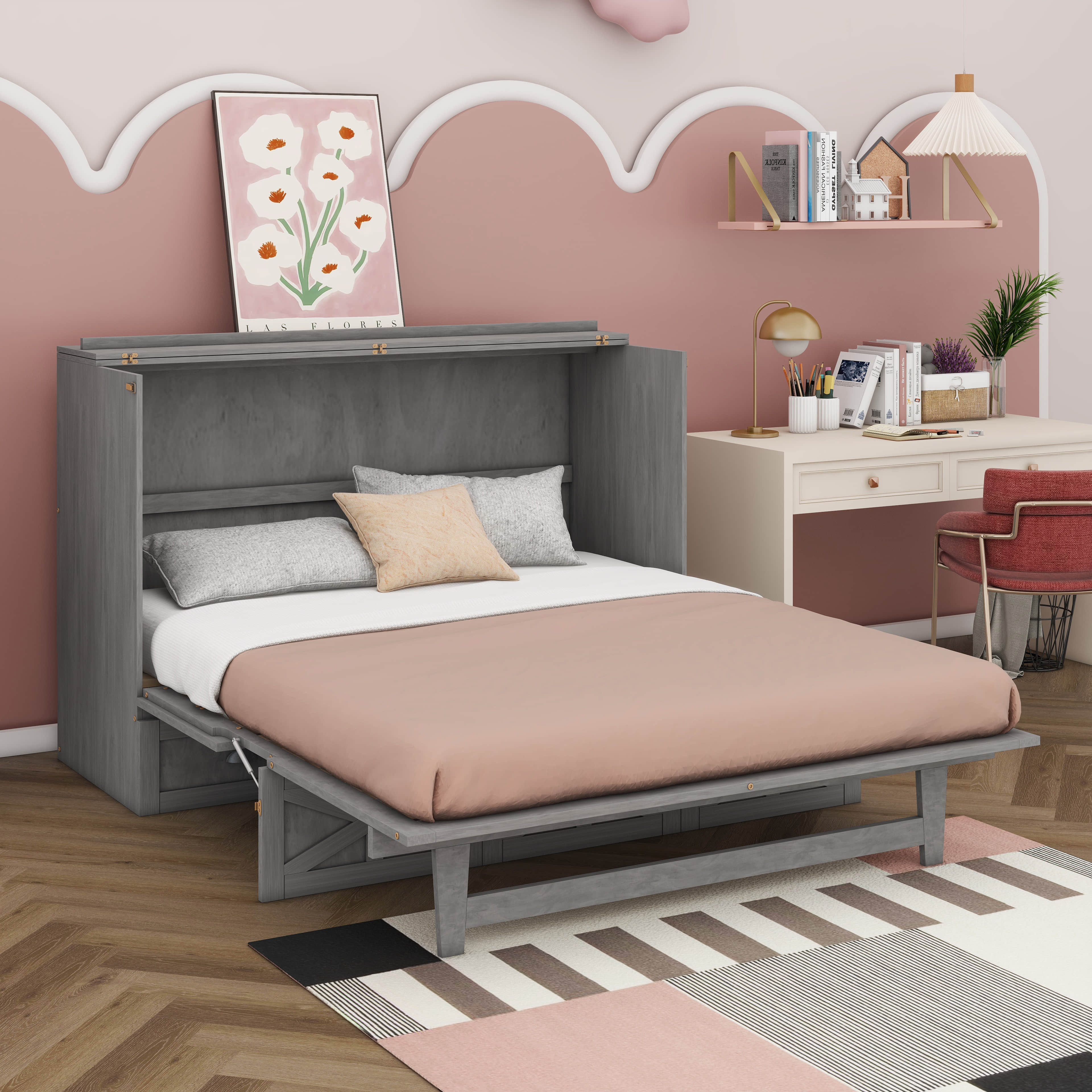 Latitude Run® Murphy Bed Equipped With Spacious Drawers | Wayfair