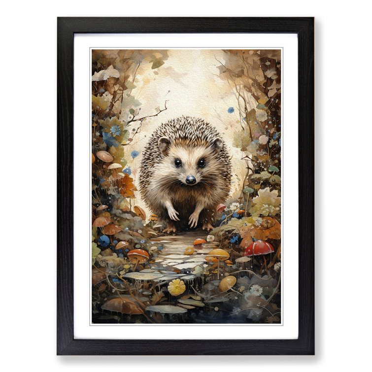 Alpen Home Hedgehog Expressionism - Single Picture Frame Print on Wood ...