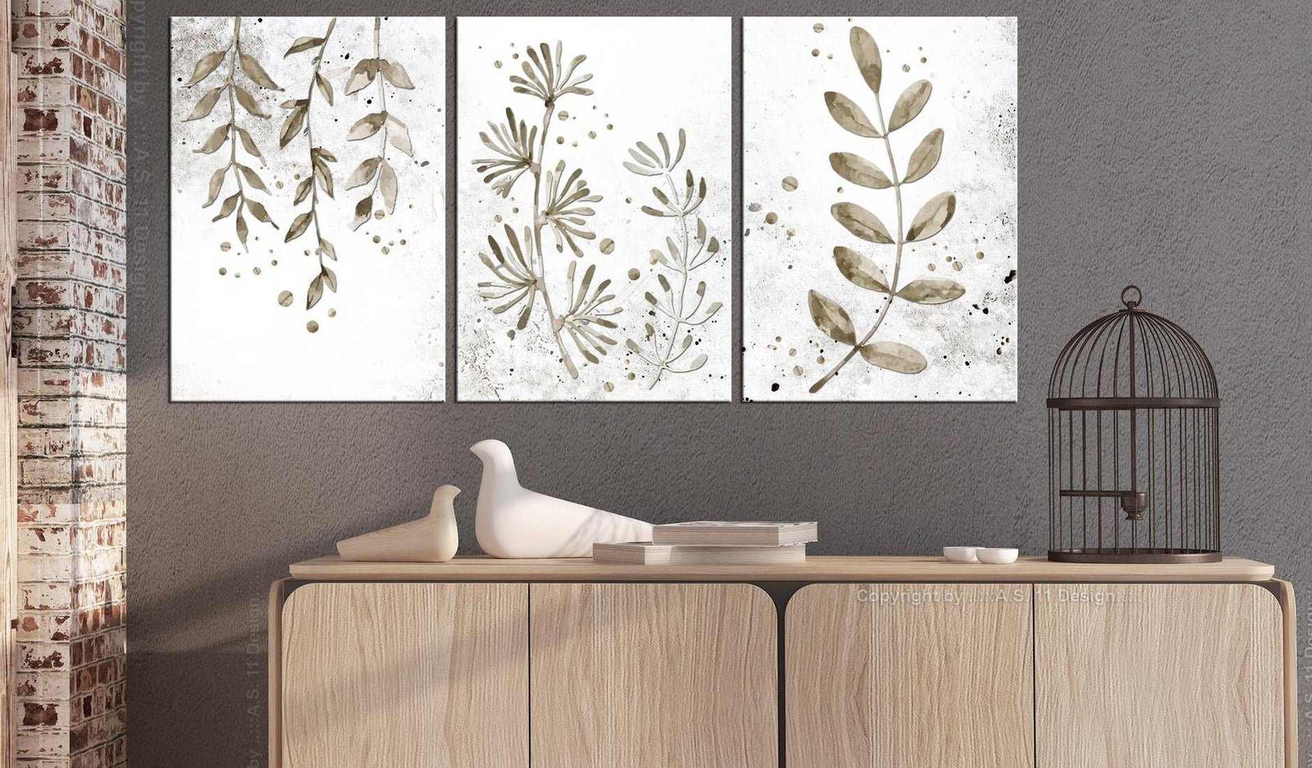 Red Barrel Studio® Stretched Canvas Botanical Art - Twigs | Wayfair
