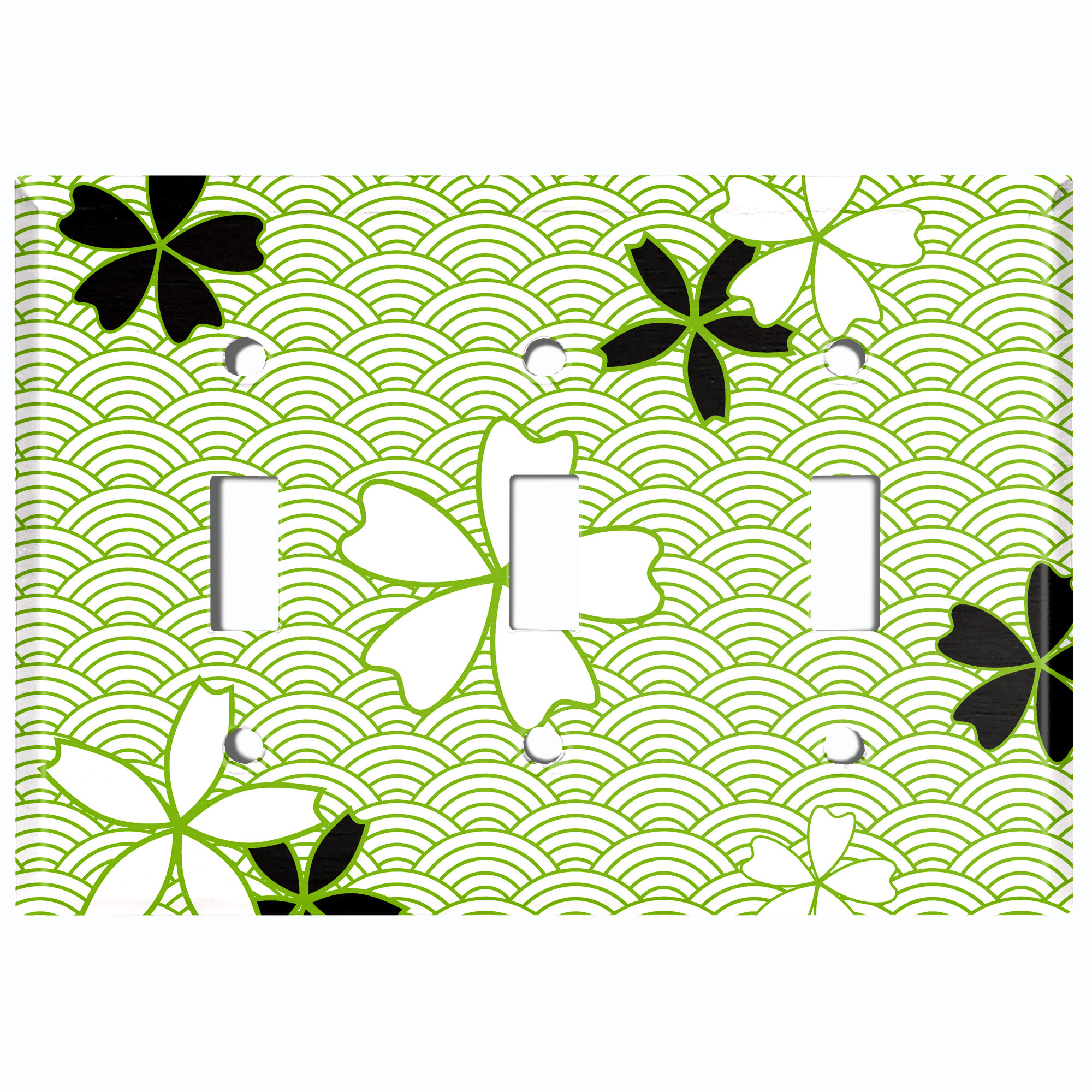 WorldAcc Metal Light Switch Plate Outlet Cover (Japanese Pattern Flower ...