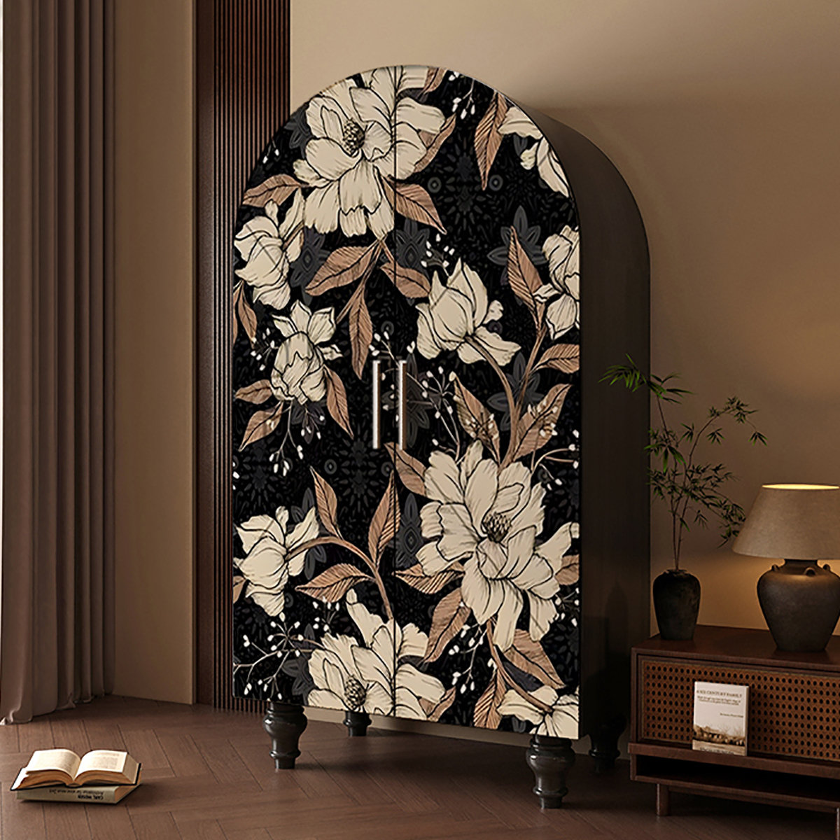 Liu's ink furniture Bedroom American circular arc wardrobe | Wayfair
