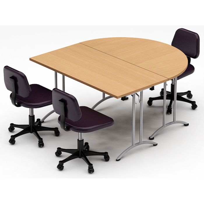 Inbox Zero Acee Half-Round Meeting Table | Wayfair