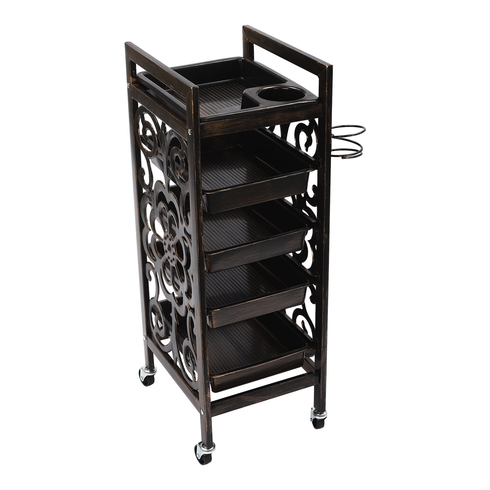 YaoTown 35.43'' H x 14.57'' W 5-Tier Utility Cart with Wheels - Wayfair ...
