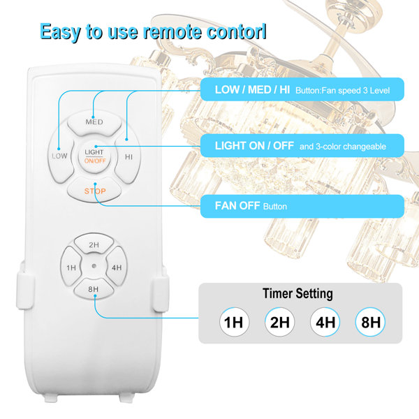 Rosdorf Park Jearold 42'' Modern Ceiling Fan with LED Lights and 8 ...