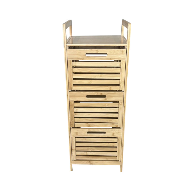 Loon Peak® Solid Bamboo 3 Drawer Pantry Tower | Wayfair