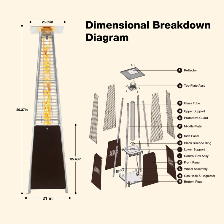RMHDSLF Pyramid Propane Standing Patio Heater | Wayfair
