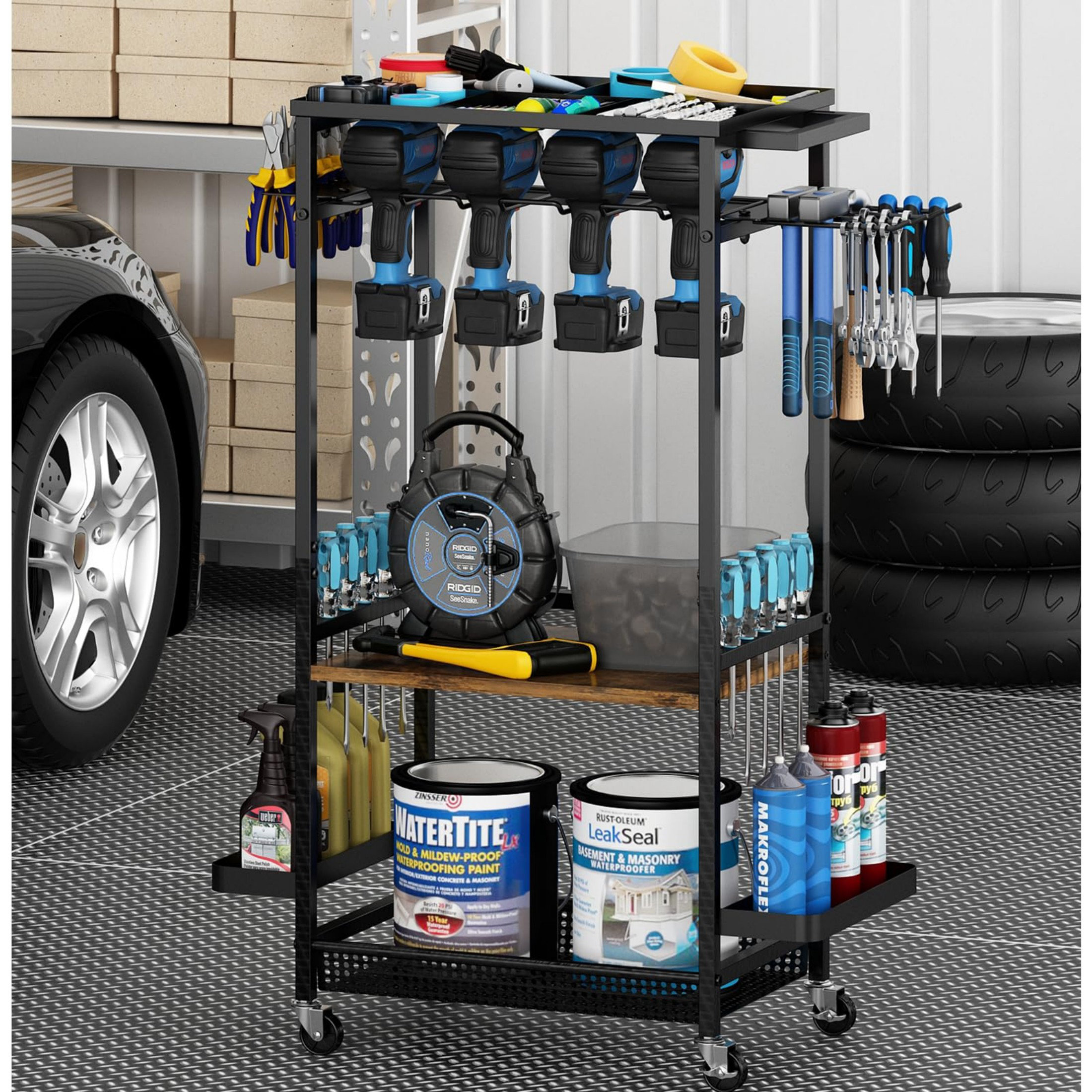 17 Stories Utility Tools Cart Power Tool Organizer with Shelly | Wayfair