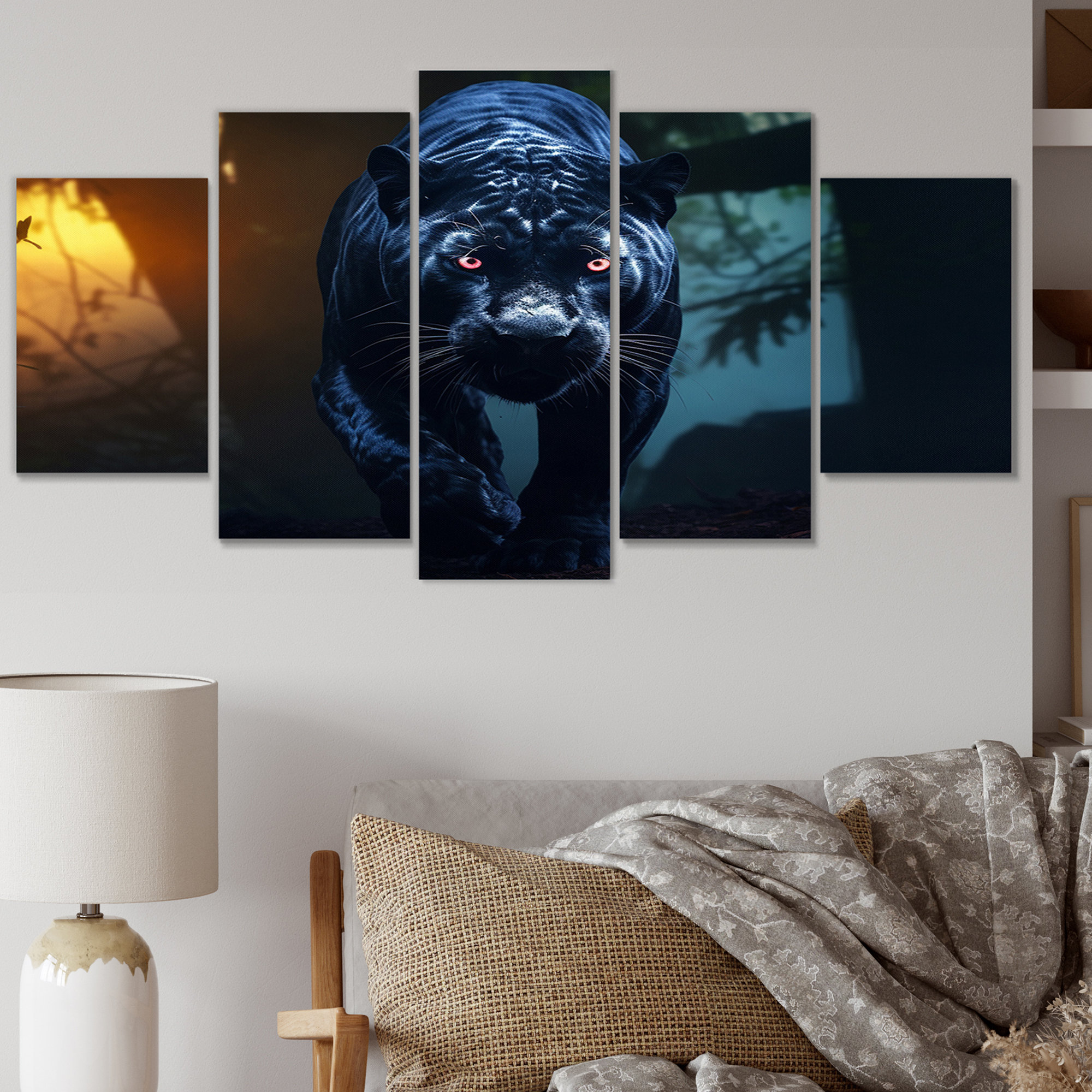 Ivy Bronx Black Panther Gaze - Animals Panther Canvas Wall Art - 5 ...