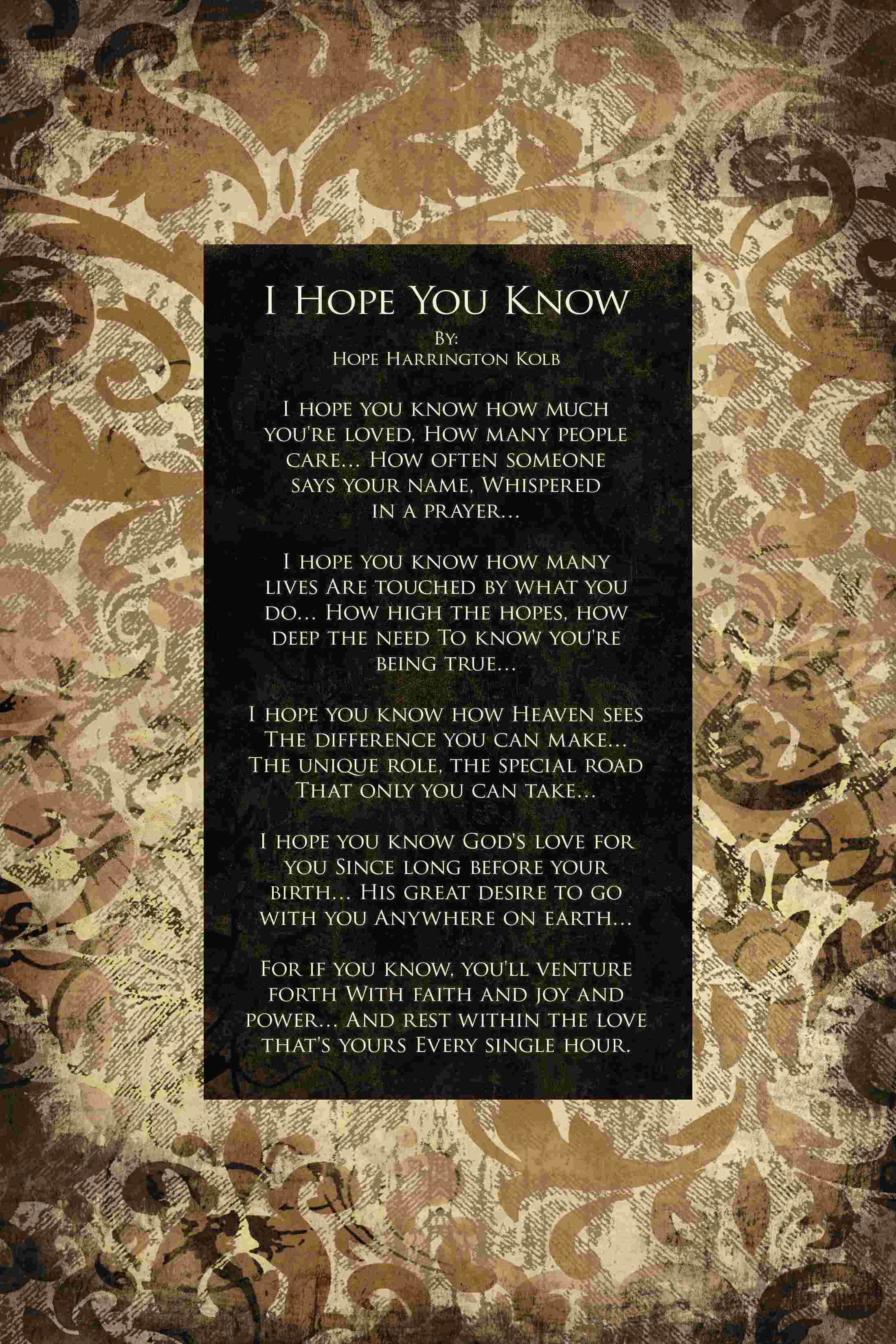 Trinx I Hope You Know Poem - Wrapped Canvas Print | Wayfair