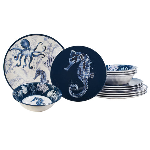 Certified International Sea Life Melamine 12 pc Dinnerware Set | Wayfair