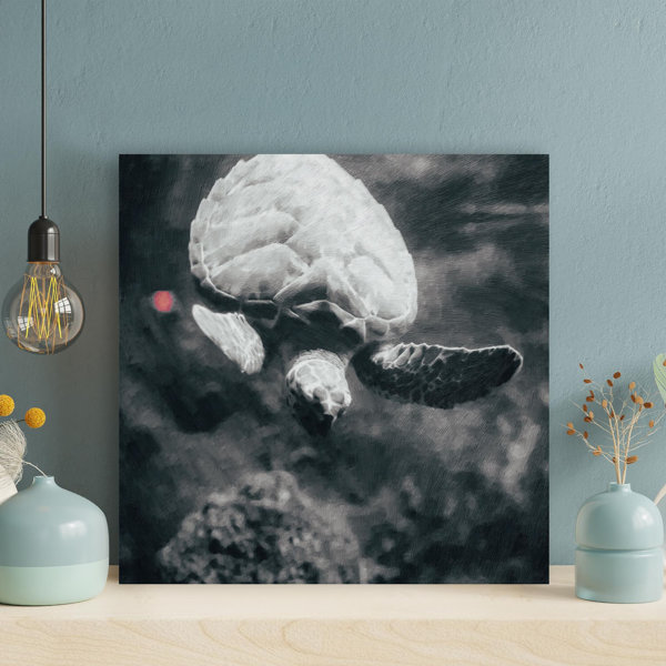 Bayou Breeze " Grayscale Photography Of Turtle 1 - 1 Piece Square ...