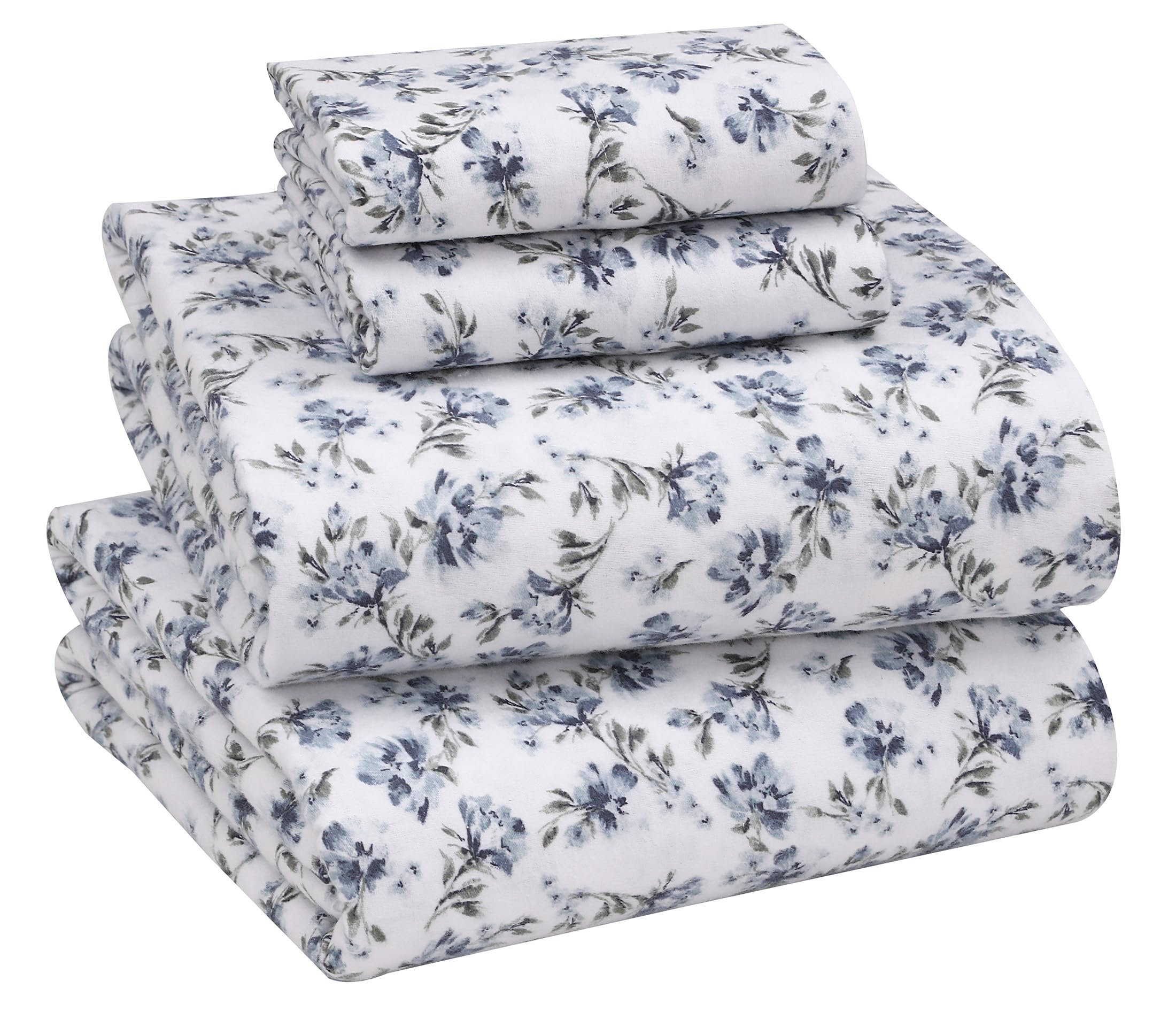 Ruvanti 100% Cotton Flannel Sheet Set 4 Piece Warm Cozy Fall Sheets 16 ...