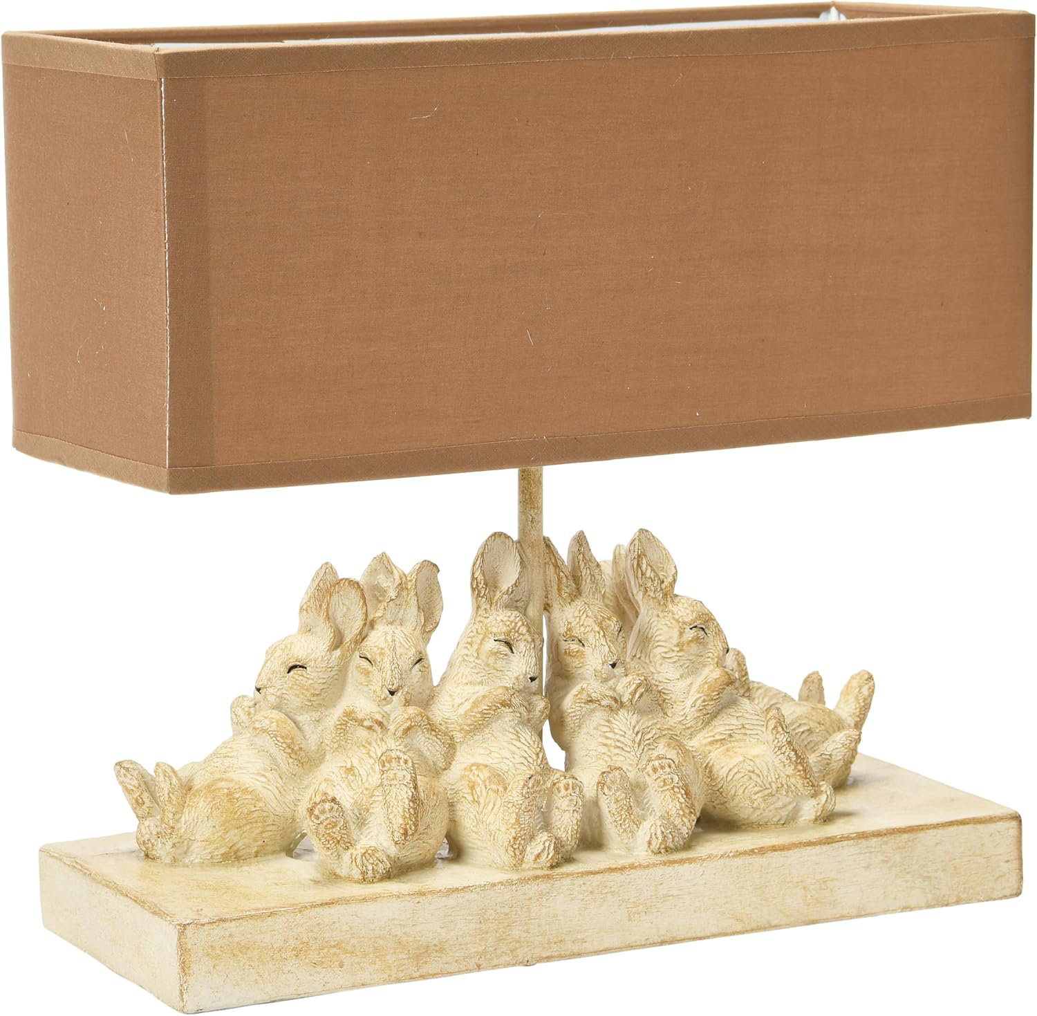 Rosalind Wheeler Whitewashed Rabbit Table Lamp With Linen Shade ...