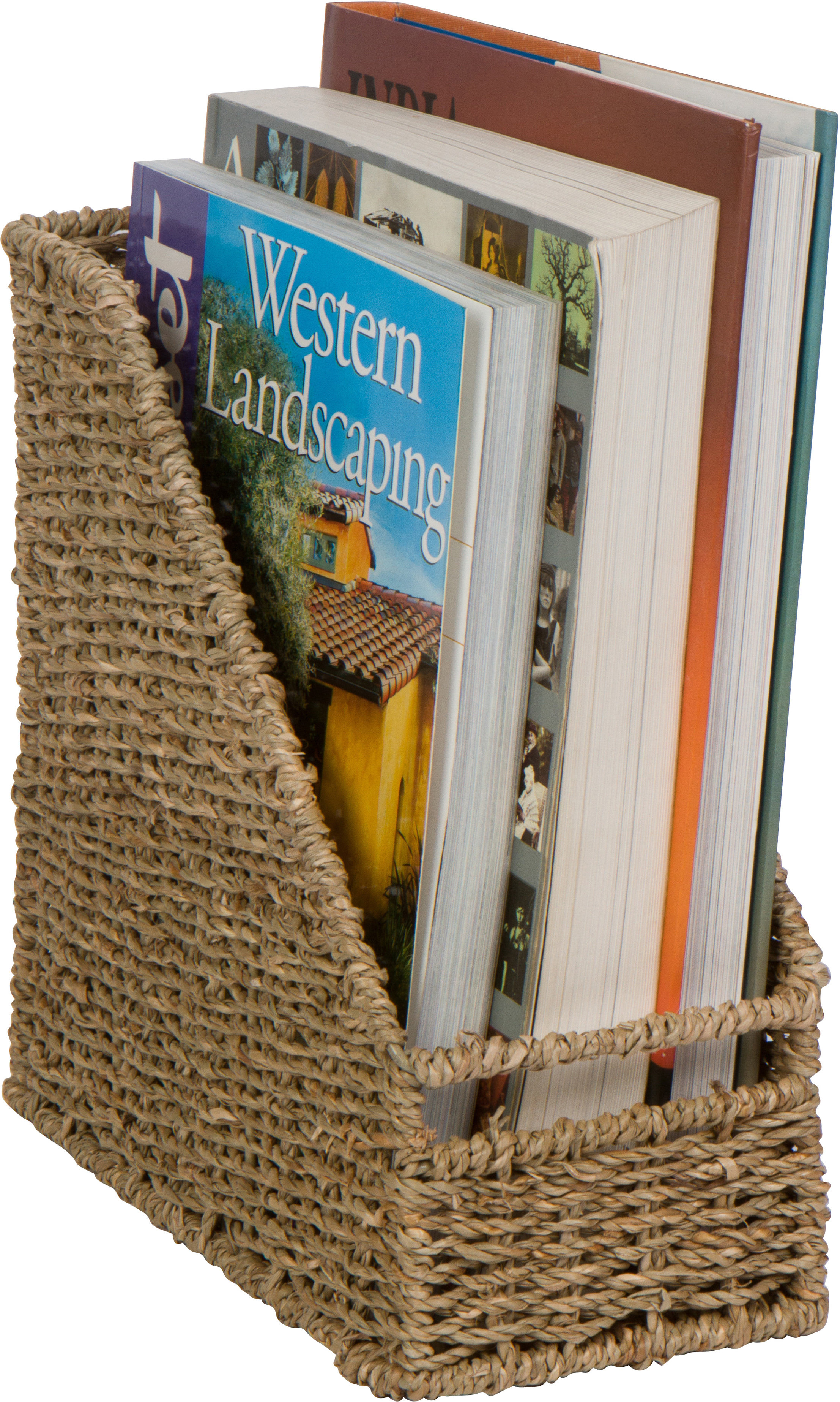 Highland Dunes Janine Seagrass Magazine Rack | Wayfair