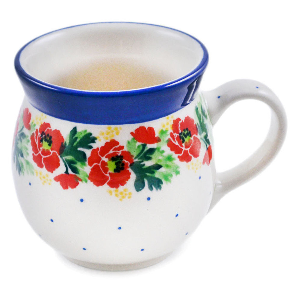 Red Barrel Studio® Polish Pottery 8 Oz Stoneware Bubble Mug - Red Poppy ...
