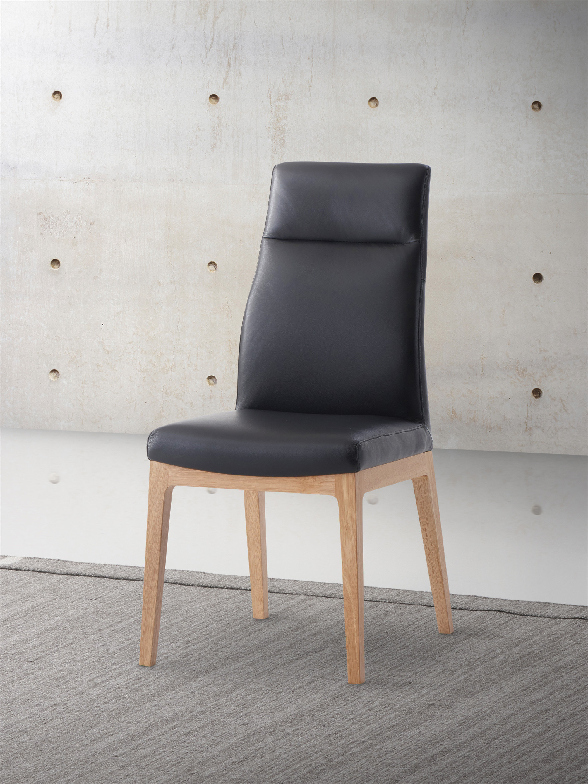 Wildon Home® Raquan Black Leather & Walnut Finish Side Chair (Set Of 2 ...