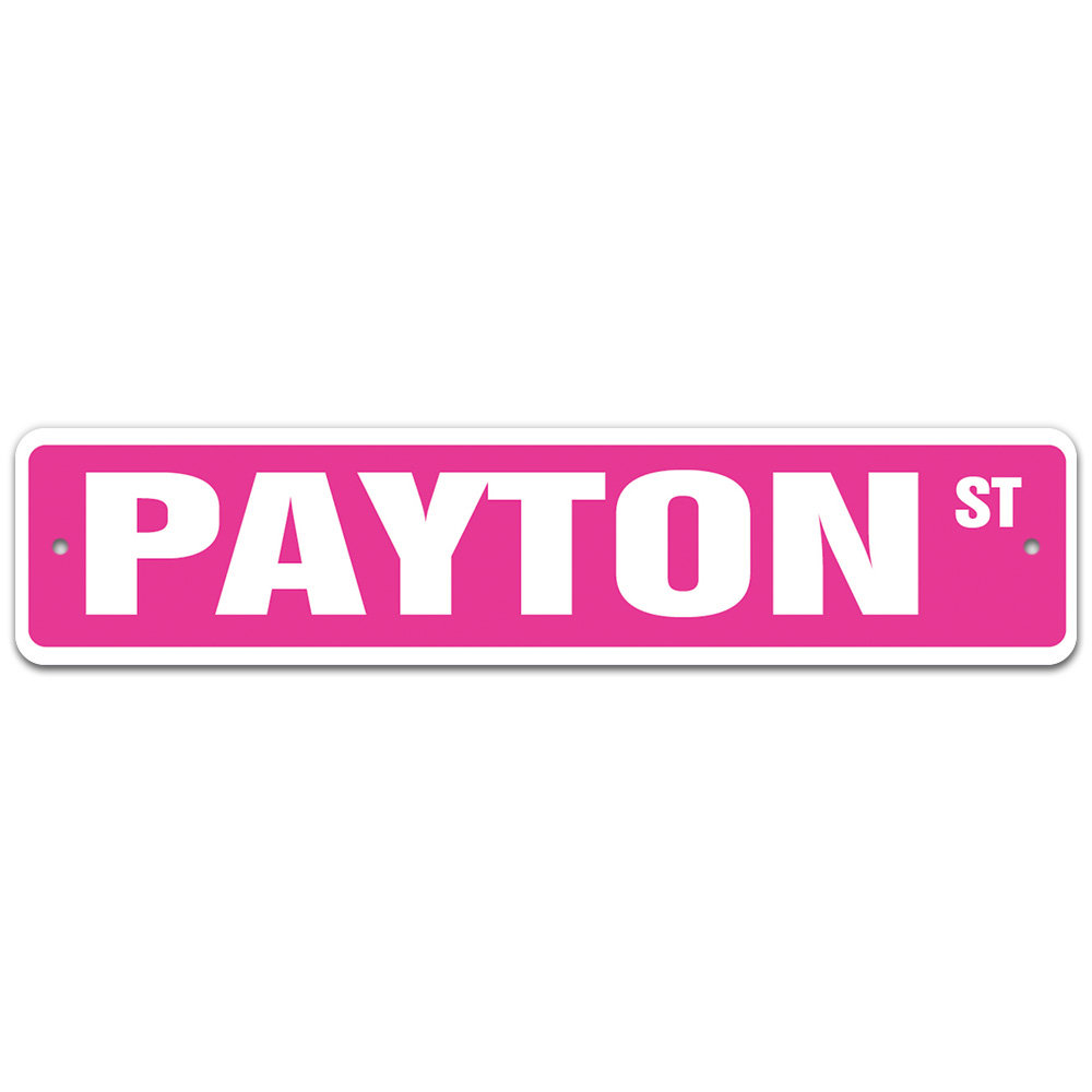 Trinx PAYTON Aluminum Street Sign Childrens Name Room Metal Sign ...