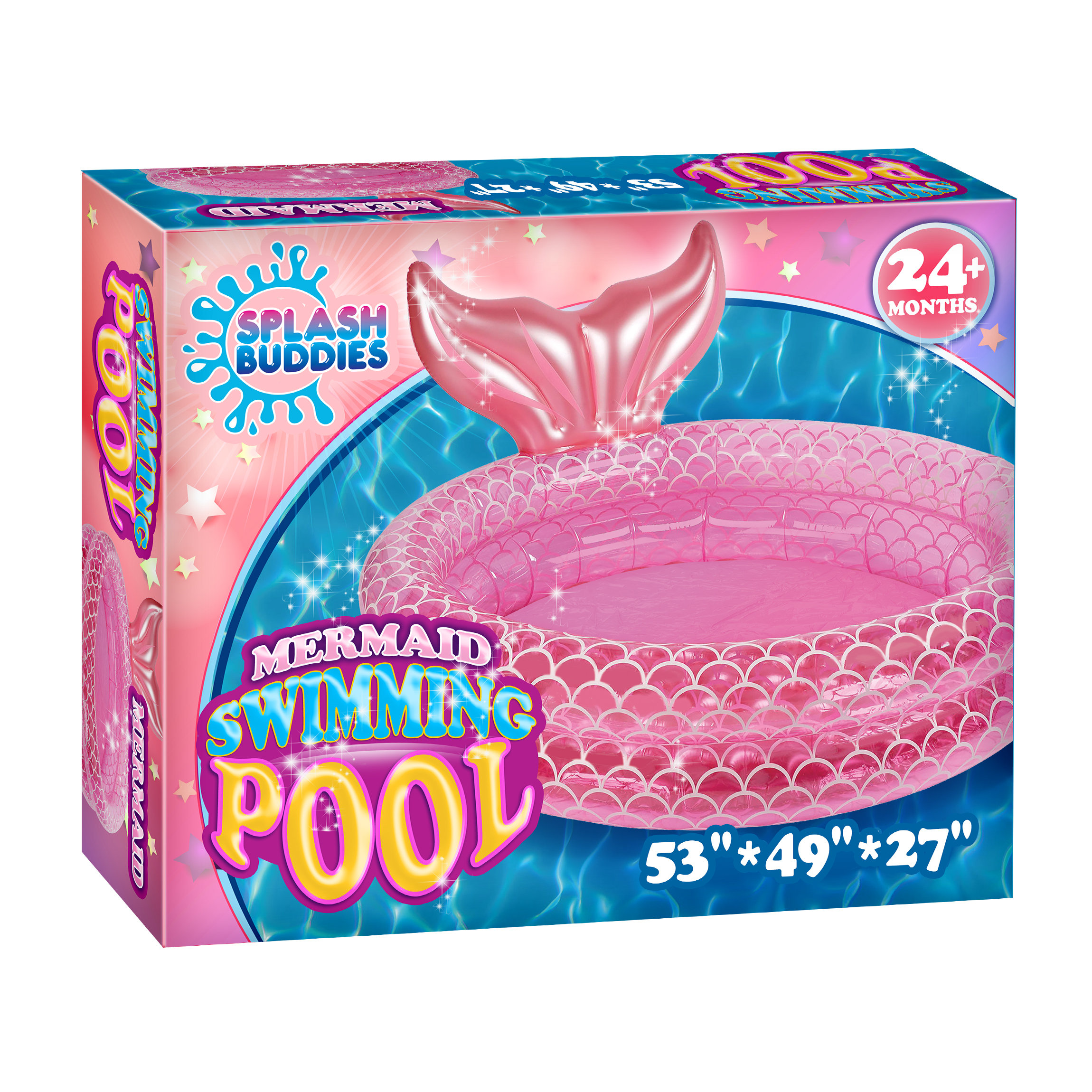 Splash Buddies Inflatable 2 Ring Pool - Mermaid | Wayfair