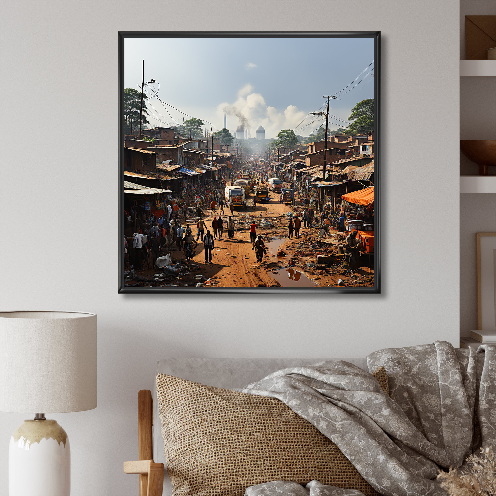Ebern Designs African Hausa Market Day - Cityscape Wall Art | Wayfair