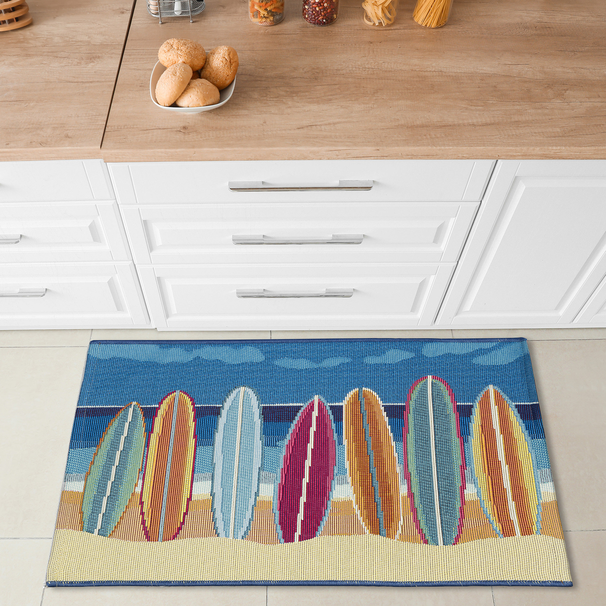 Beachcrest Home™ Thomasina Surf Break Indoor/Outdoor Kitchen Mat ...