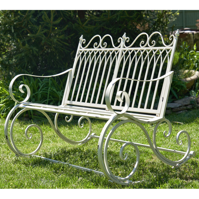 Ophelia & Co. Dominy Metal Outdoor Rocking Bench & Reviews | Wayfair