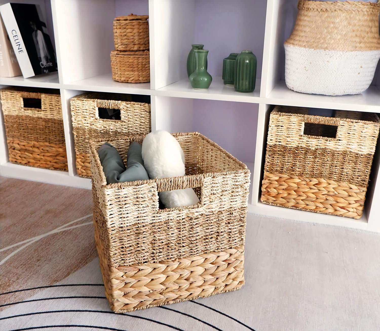 MCKINNON HOME FURNISHINGS, INC. Panier de rangement en osier, bac de rangement en osier naturel ...