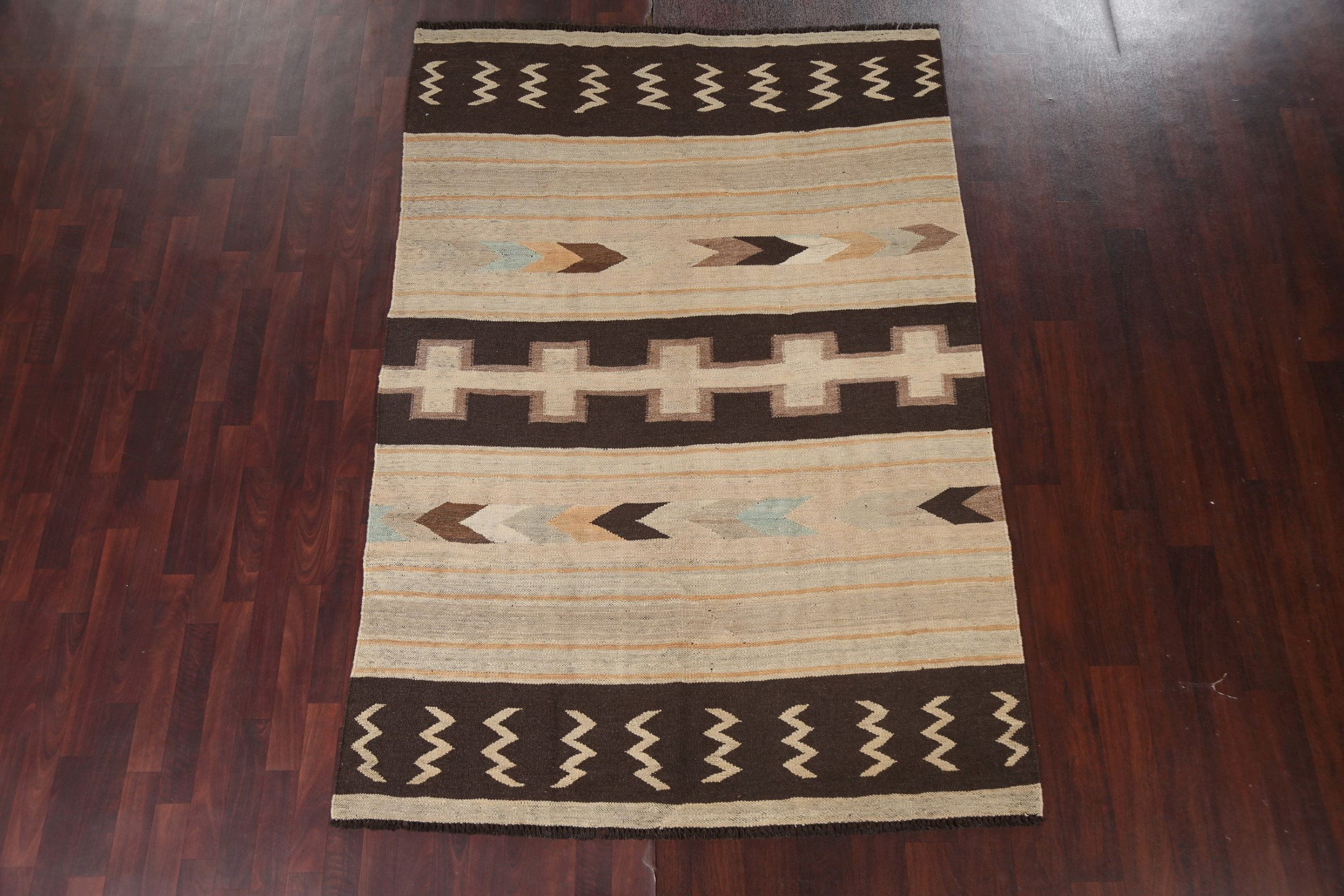 Rugsource Rectangle 6'6" x 8'1" Natural Dye Wool Kilim Geometric Area ...