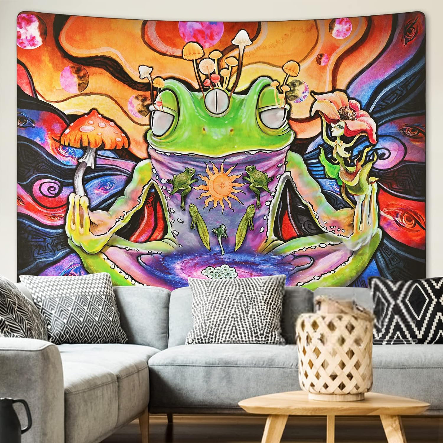 Bungalow Rose Frog Tapestry Mushroom Tapestry Hippie Eyes Tapestries ...