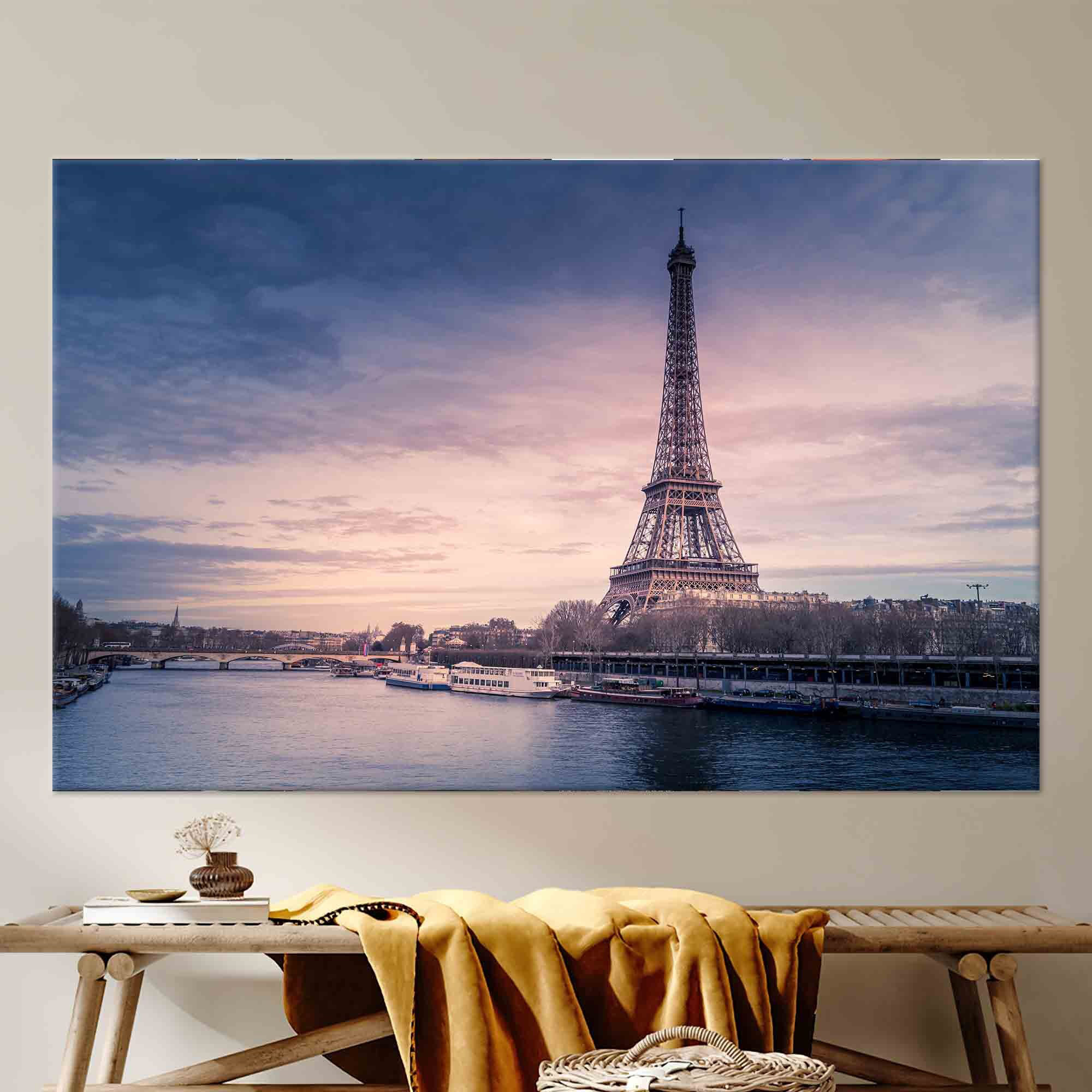 kayra export Eiffel Tower Canvas Art Gift Large Paris Landscape Wall Hanging Perfect for Adding ...