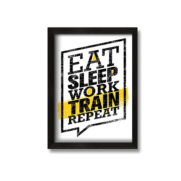 Happy Larry Eat Sleep Work Train Repeat 1 - Picture Frame Typography on ...