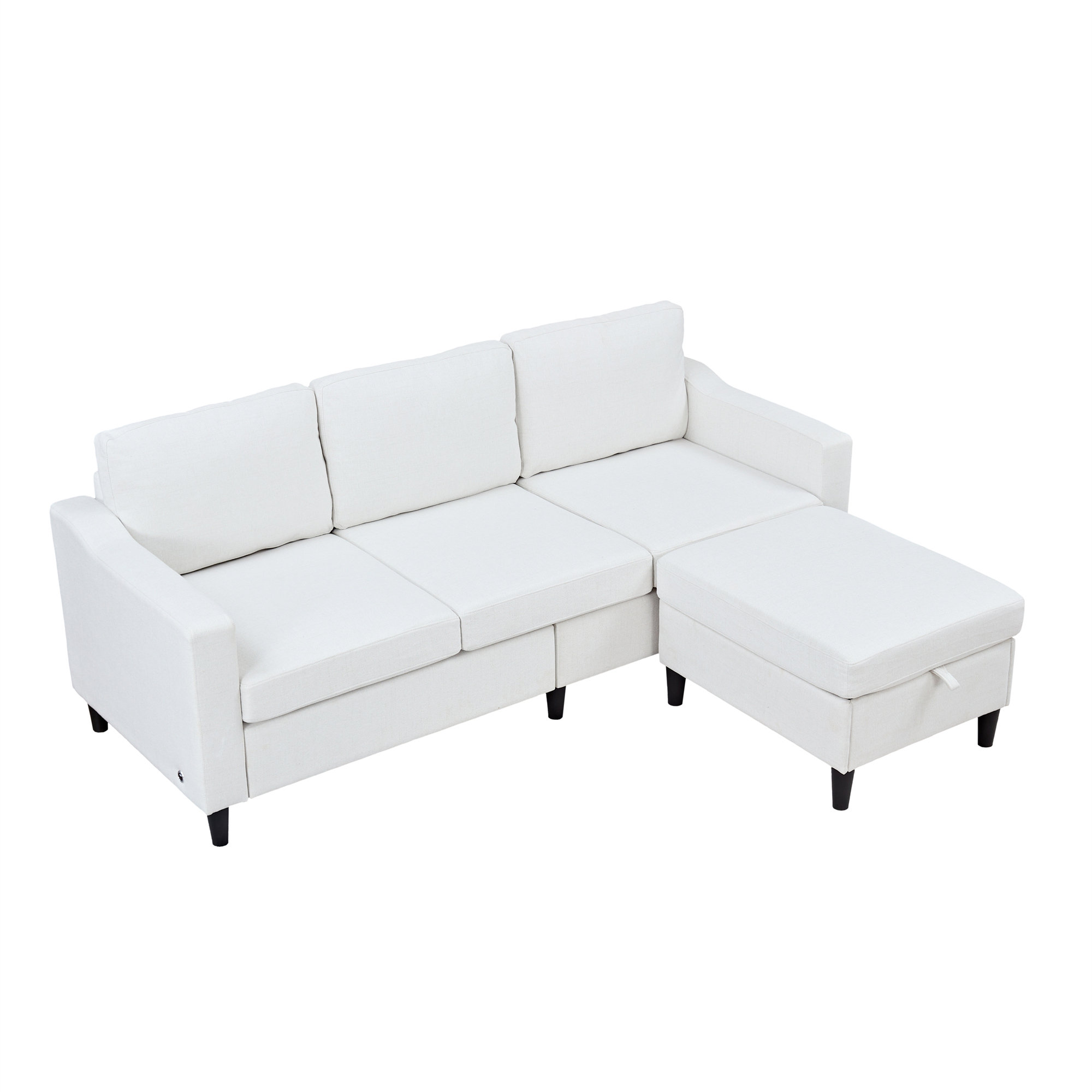 Latitude Run® USB Charging Jack Convertible Sectional Sofa Couch L ...