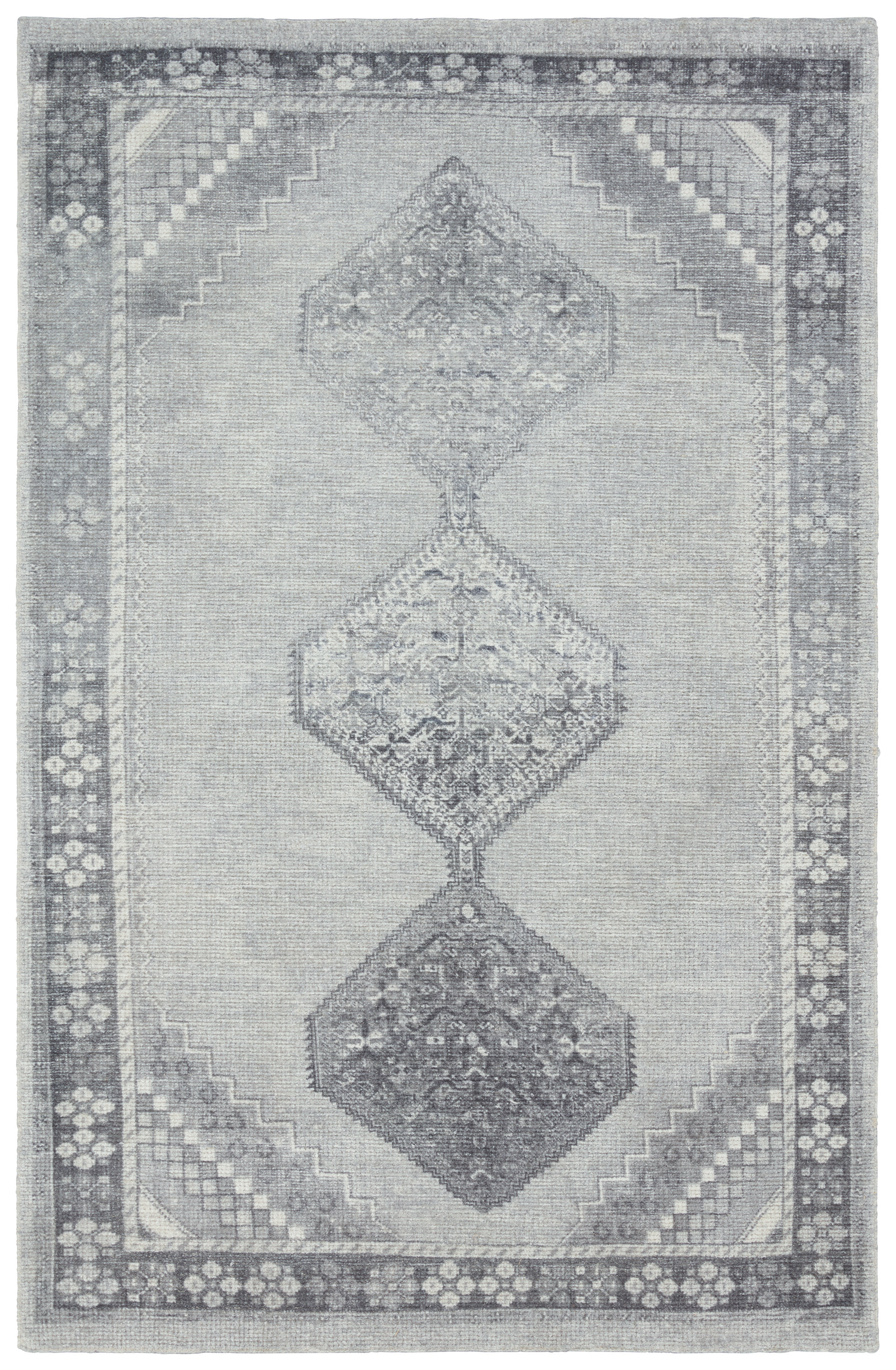 Bungalow Rose Riverelle Rose Diedre Medallion Gray Area Rug | Wayfair