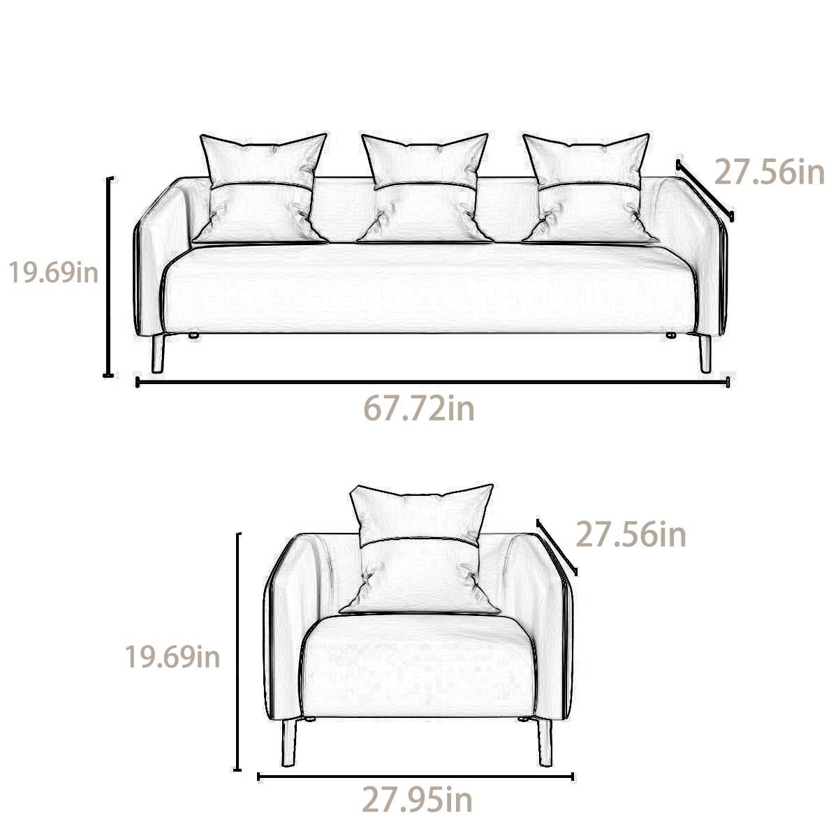 Hokku Designs Rooshi 3 - Piece Living Room Set | Wayfair