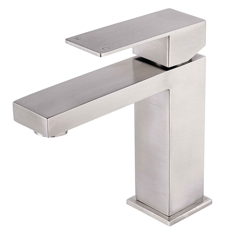 17 Stories Elisabella Bathroom Square Single Lever Vanity Tap Faucet ...