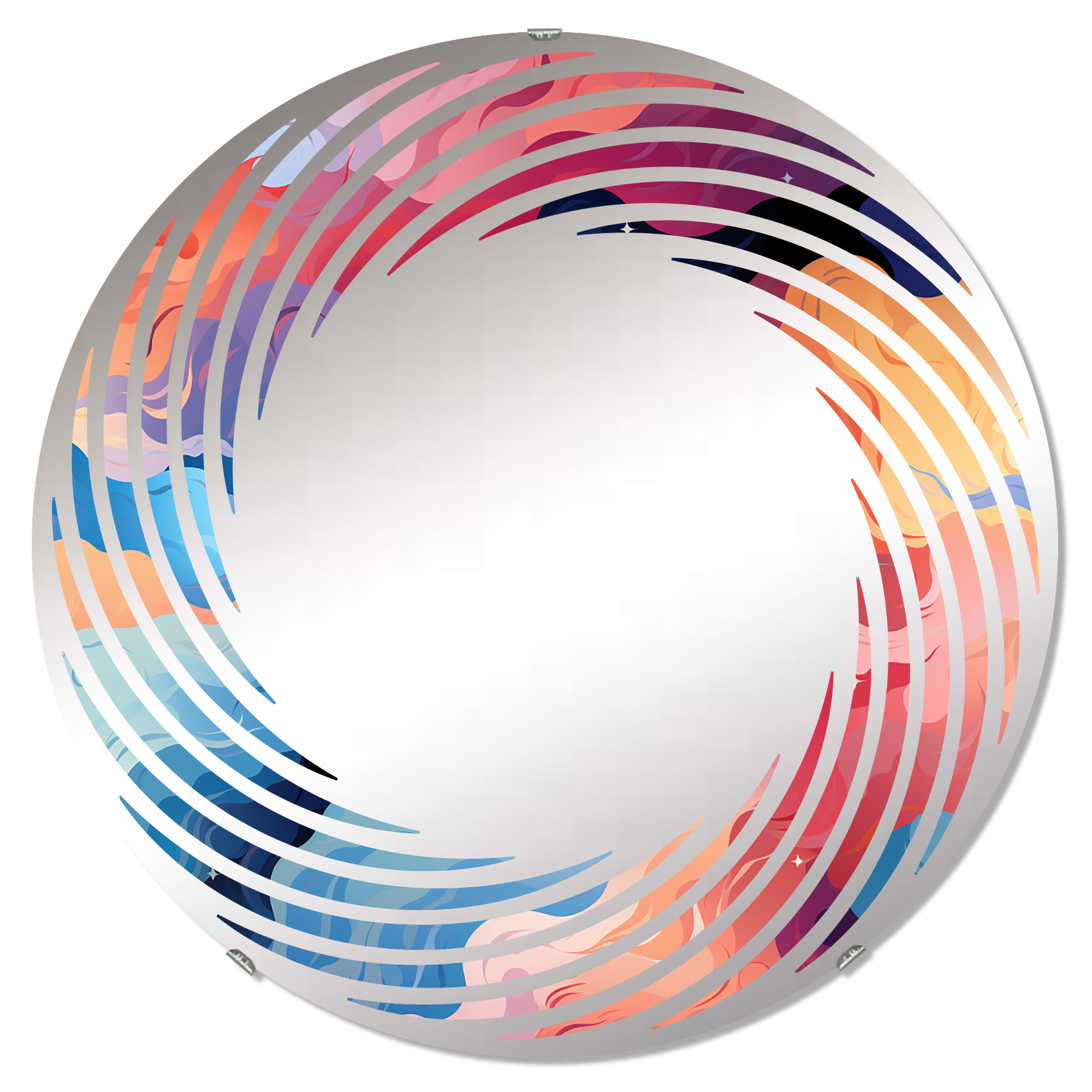 Design Art Celestial Disguise Undulation II - Spiral Wall Mirror Circle ...