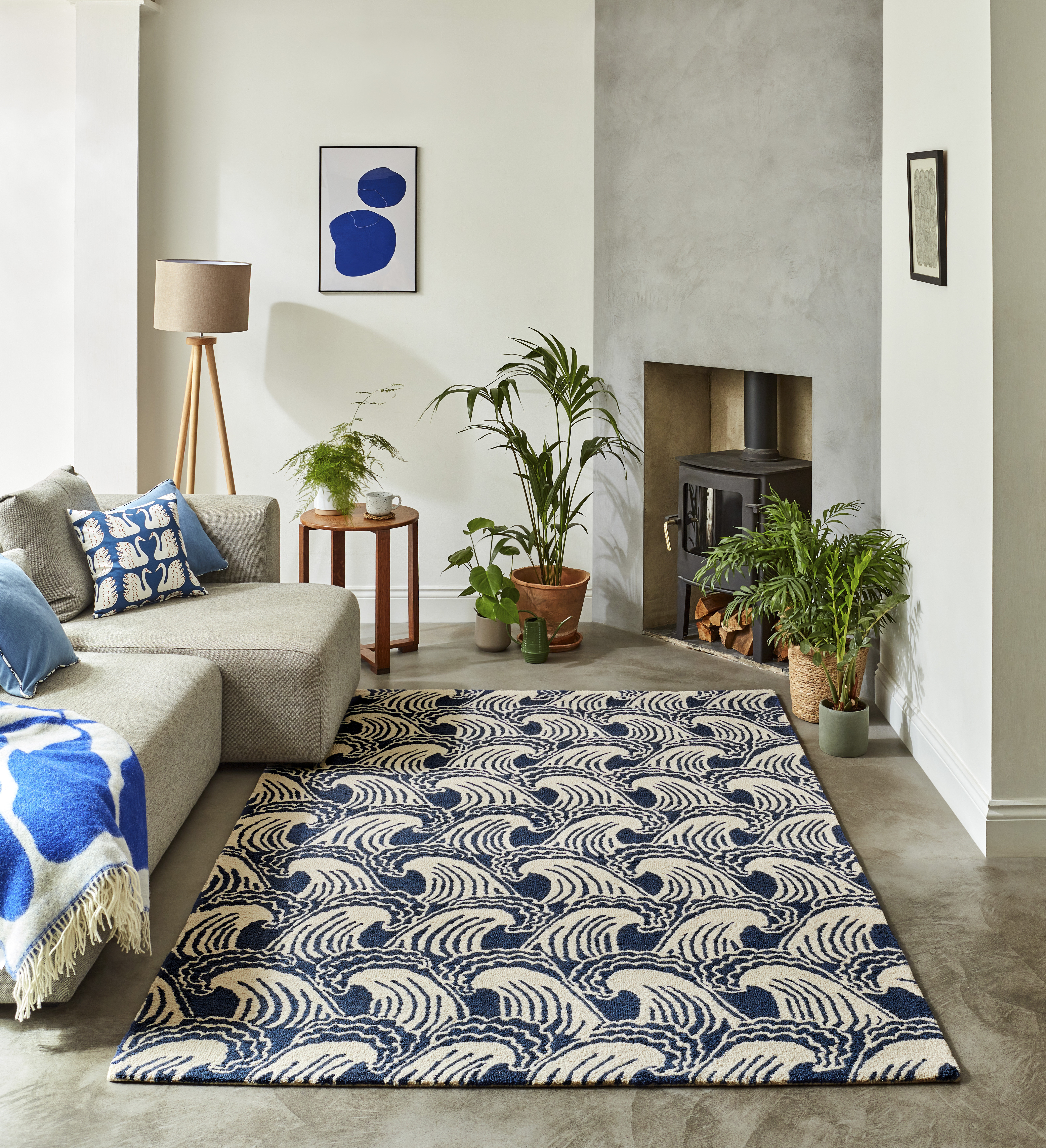 Rosecliff Heights Heina Ride The Wave Rectangle Hand Tufted Wool Area ...