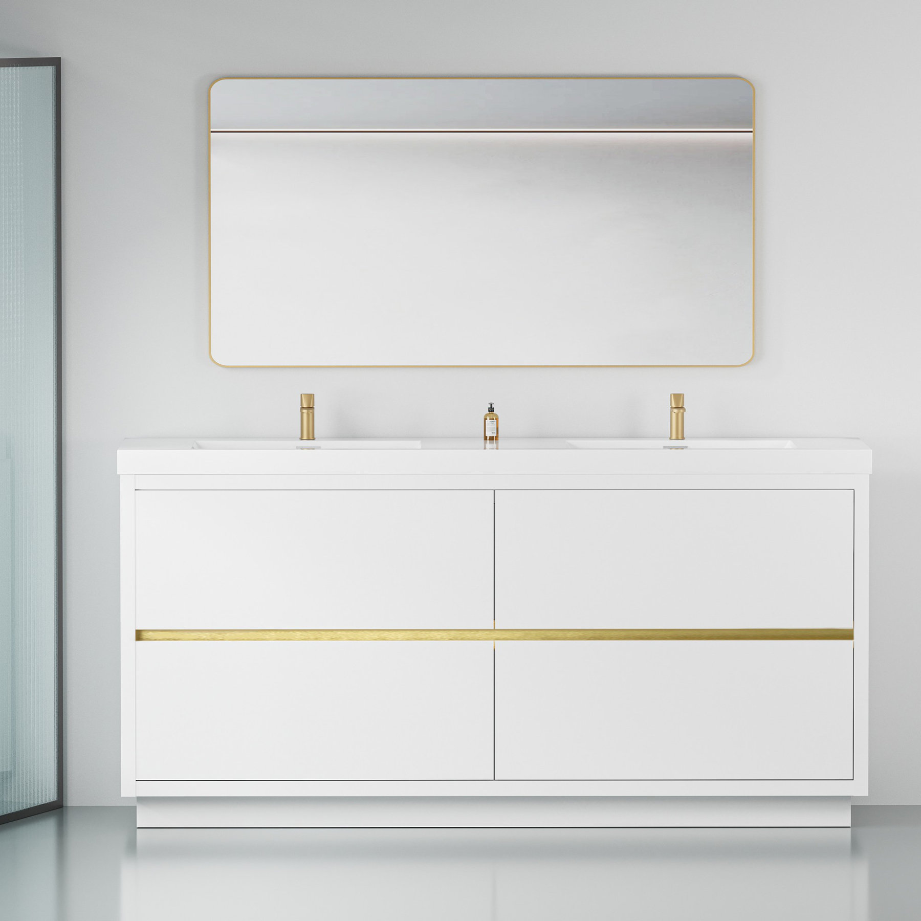 CRS APPLIANCES, 72" Freestanding Bathroom Vanity with Double Sinks ...