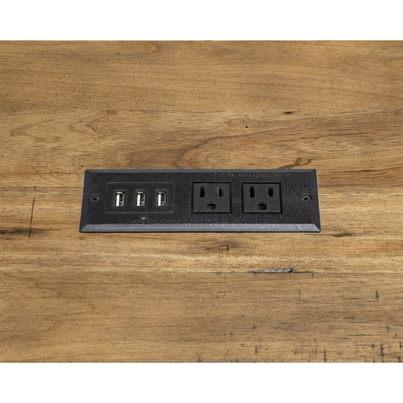 Canora Grey Arjunveer Desk with Built in Outlets | Wayfair
