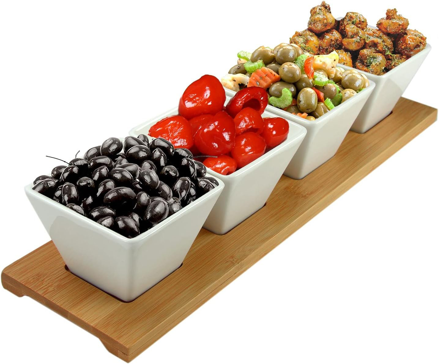 Gracie Oaks Elama Modern 5pc Appetizer and Condiment Server, 4 Serving ...