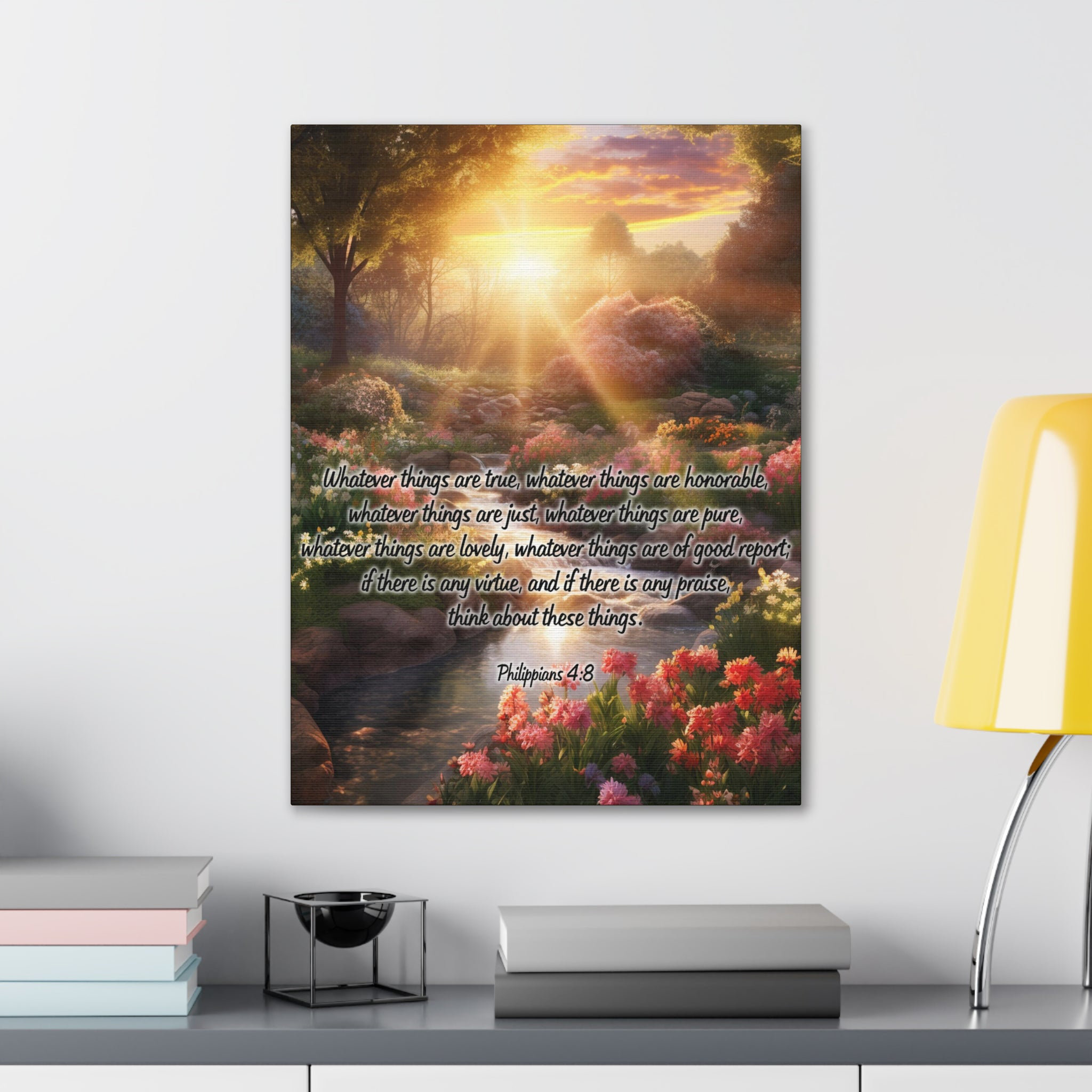 Trinx Whatever Things Philippians 4:8 Christian Wall Art Print | Wayfair