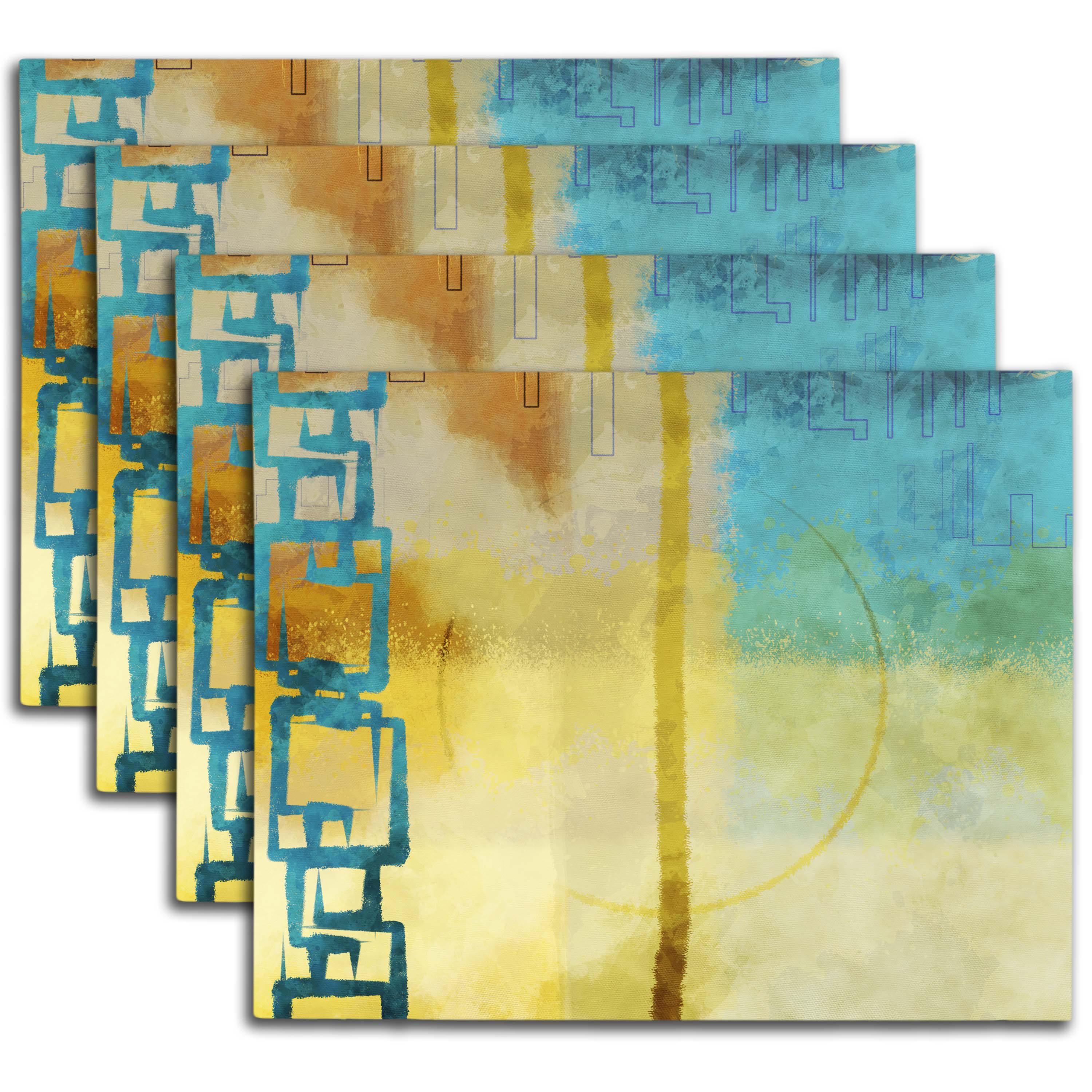 LeRoi Products Nice Dreamy Modern Designer Two-Ply, 14x18 Placemat Set ...