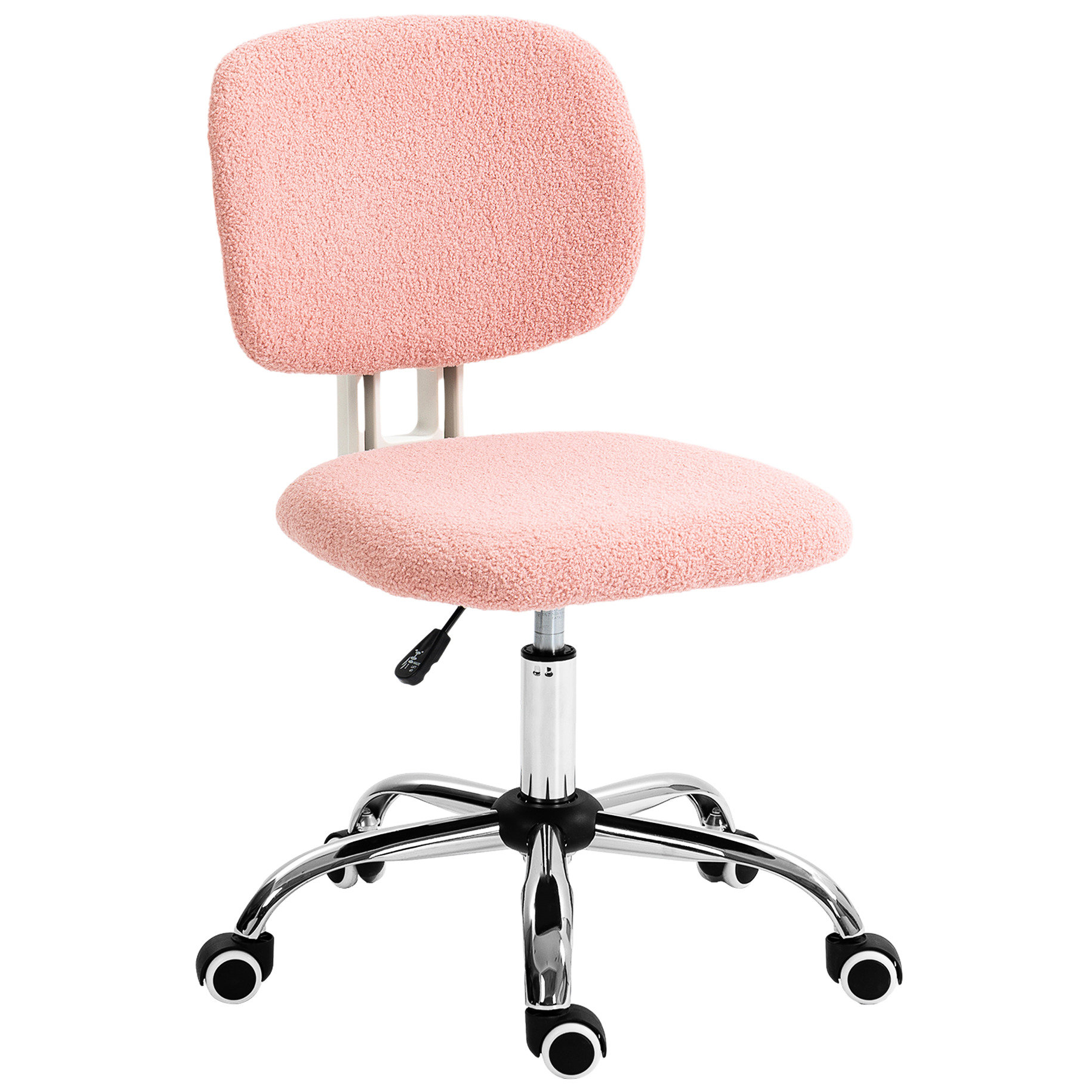 George Oliver Fluffy Pink Desk Chair With Adjustable Height, Swivel ...