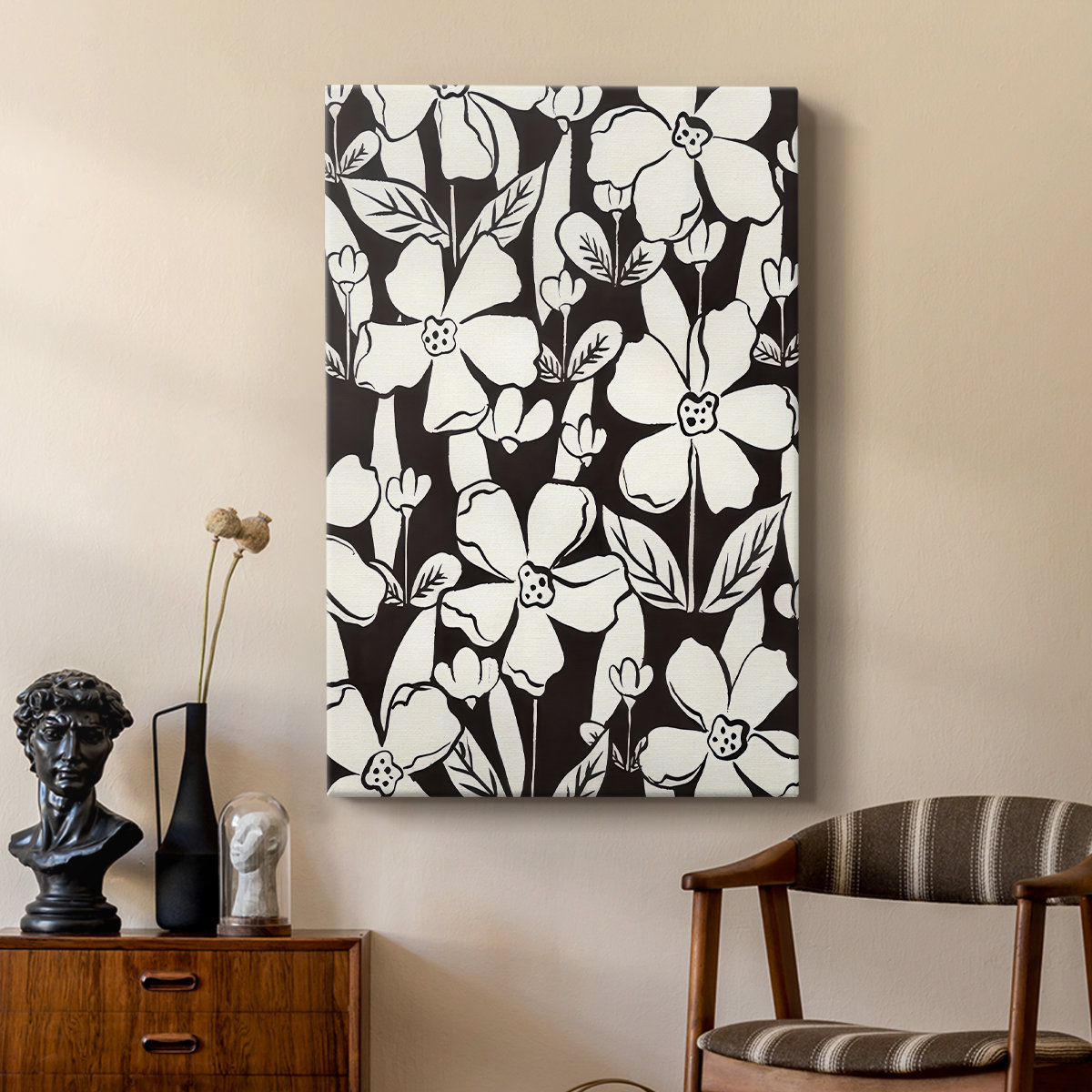 Wexford Home Flowers In The Garden I -Custom Wrapped Gallery Cavas | Wayfair