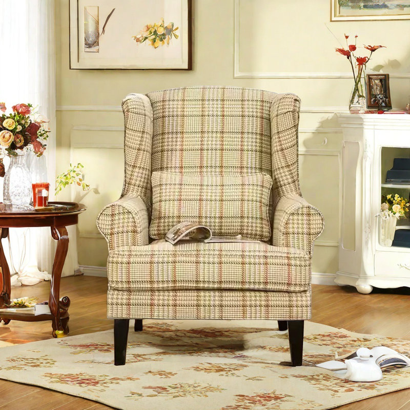Axis Living Rustic Fabric High Back Single Chair | Wayfair
