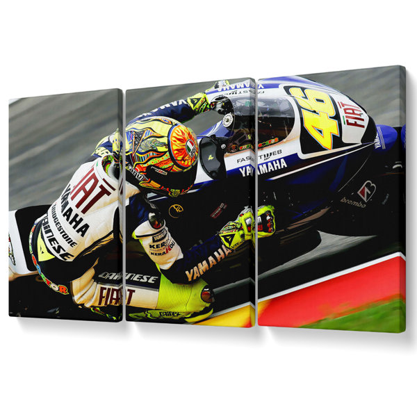 Brayden Studio Valentino Rossi - 3 Piece Wrapped Canvas Art Prints ...