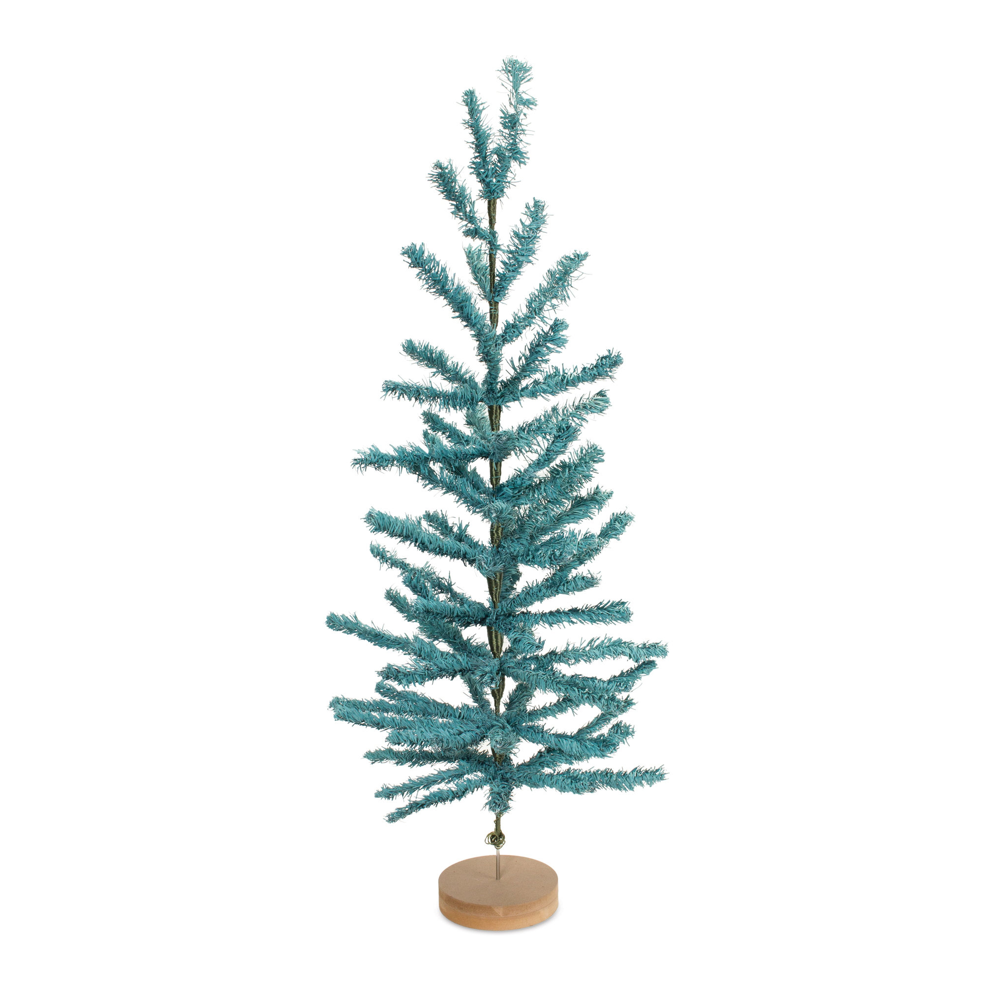 Primrue Turquoise Pine Tree with Wood Base (Set of 2) - Wayfair Canada